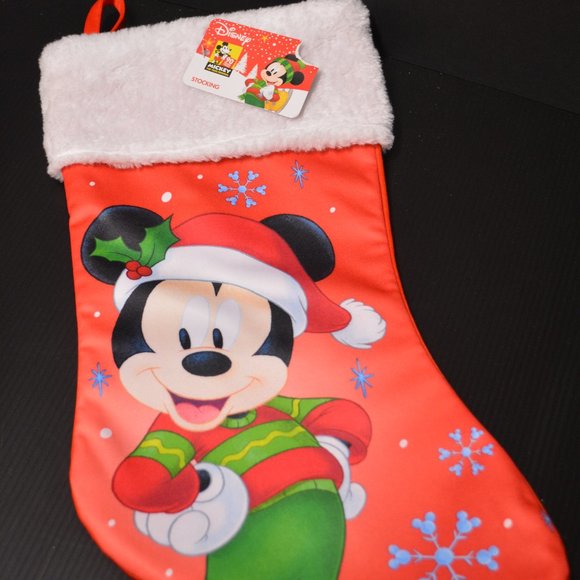 Disney | Holiday | Nwt Disney Mickey Mouse Christmas Stocking 6 Red ...